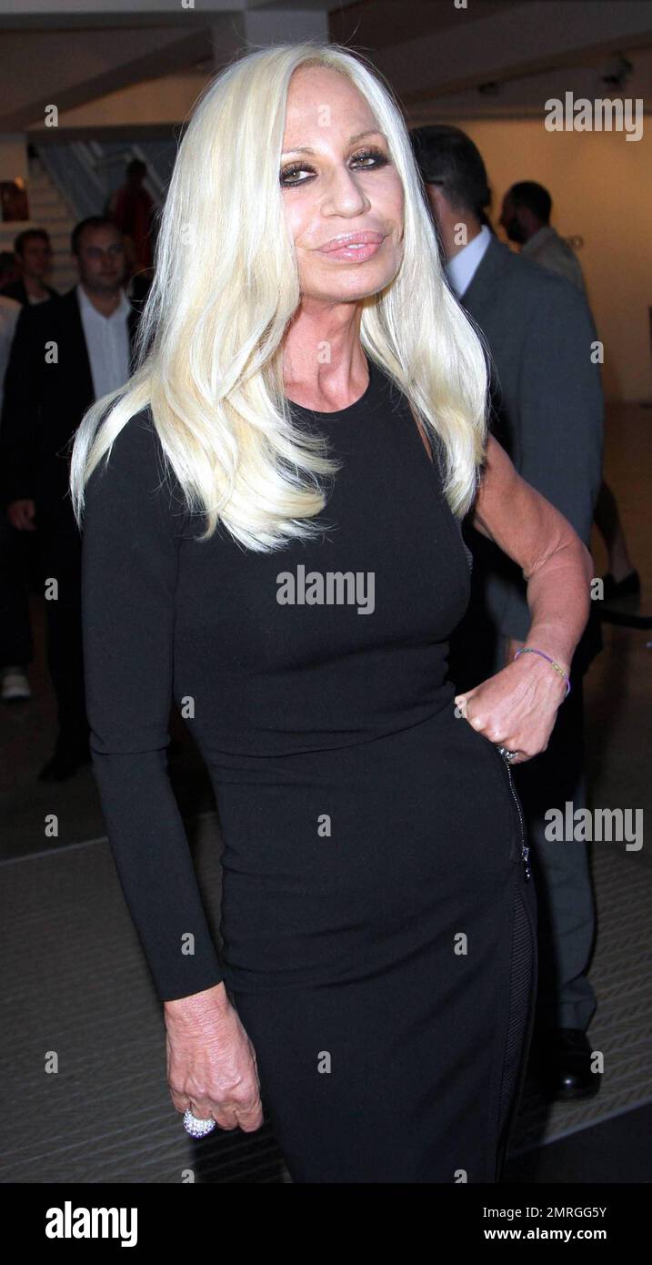 Donatella Versace at the private viewing of Mario Testino's "Kate Who ...