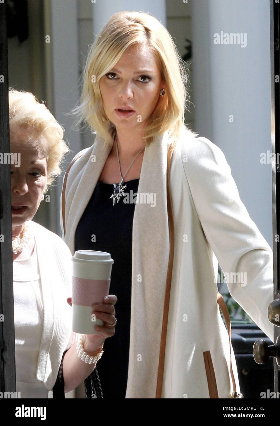 Actress Katherine Heigl was seen leaving her Los Feliz home with her ...