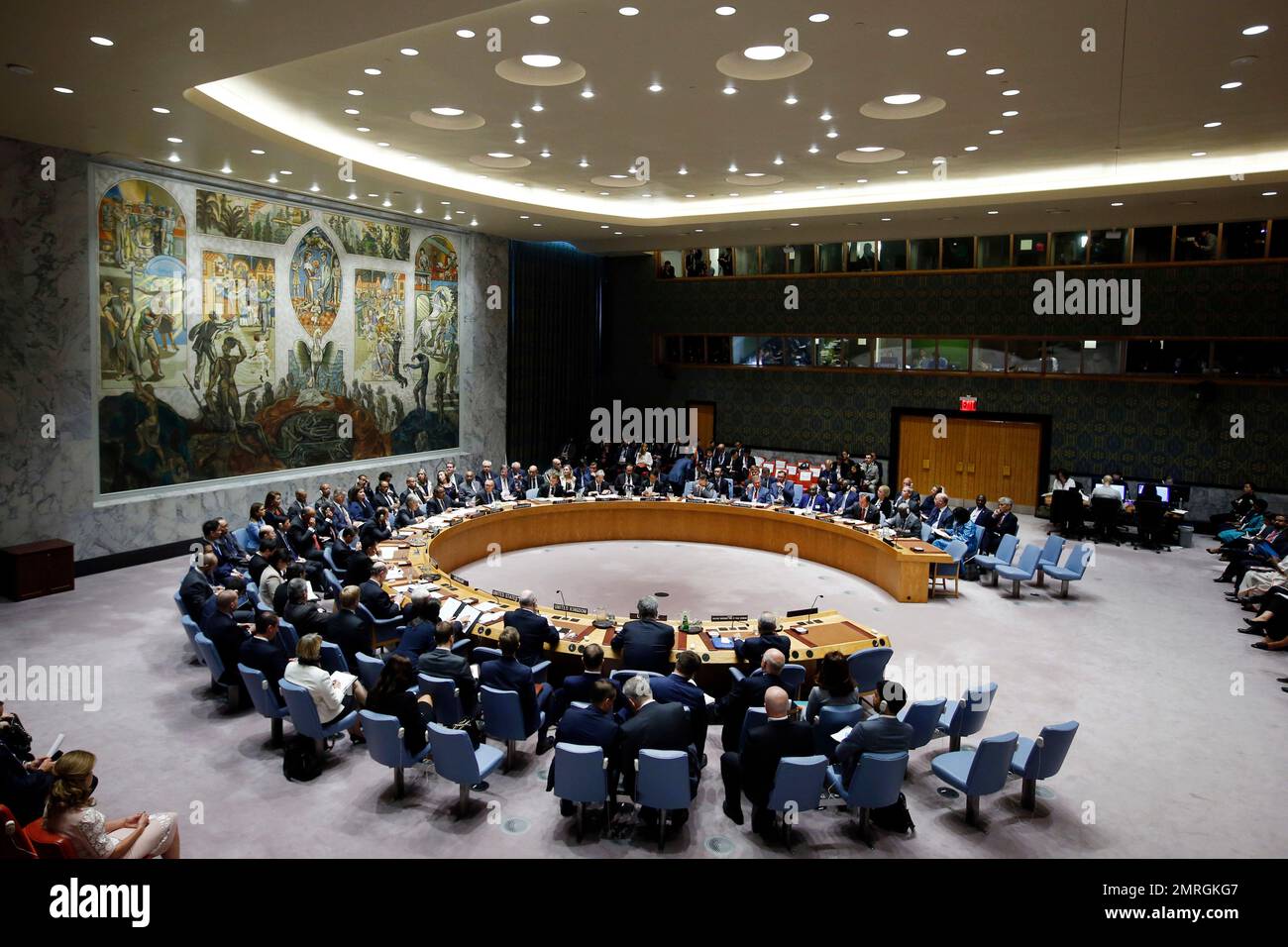 Members of the United Nations Security Council attend a high-level ...