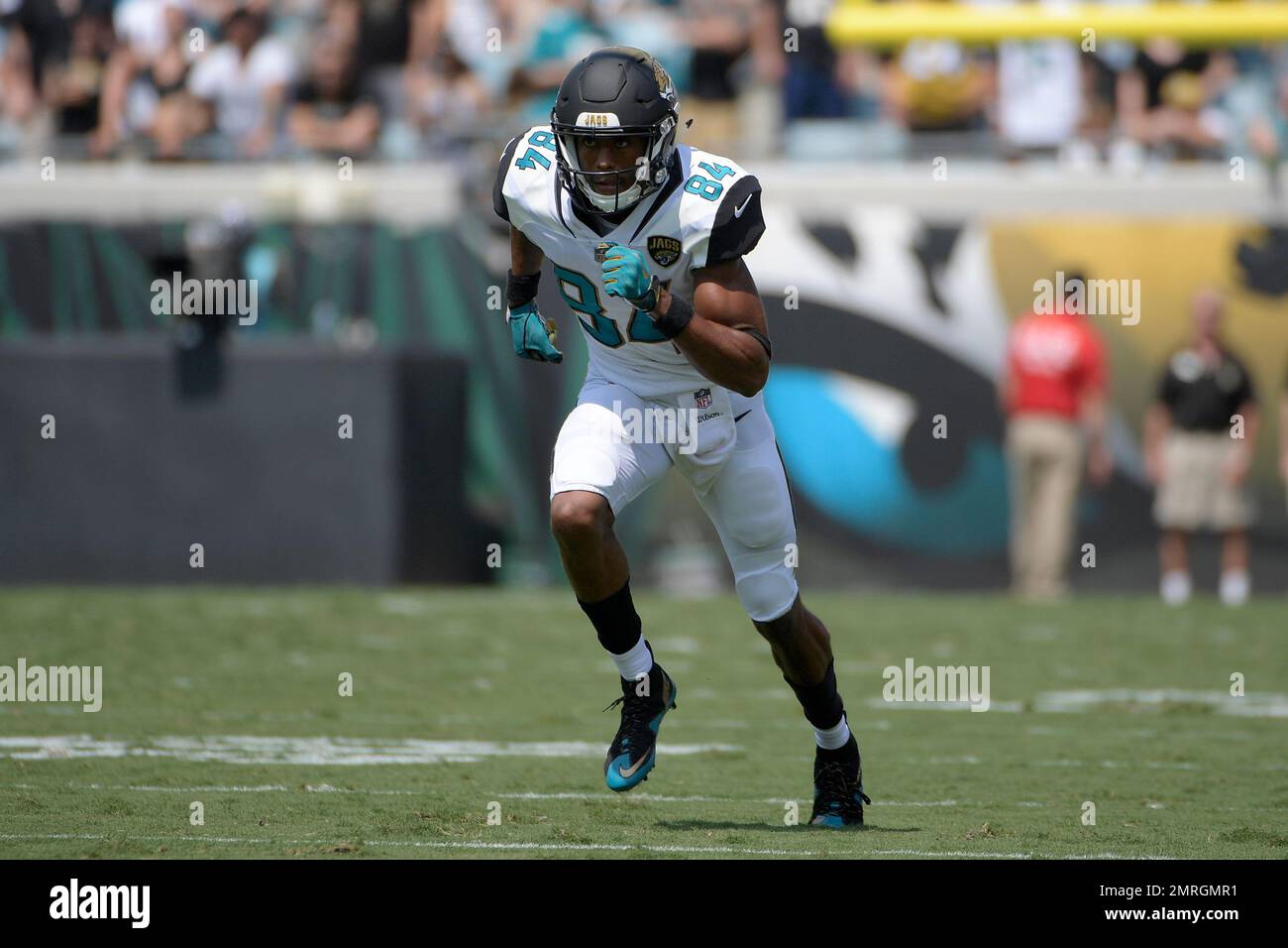 Jacksonville Jaguars wide receiver Keelan Cole (84) runs a route during ...