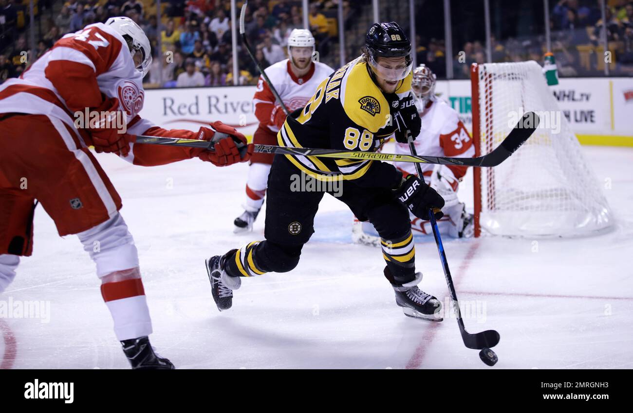 Boston Bruins left wing David Pastrnak (88) skates during the second ...