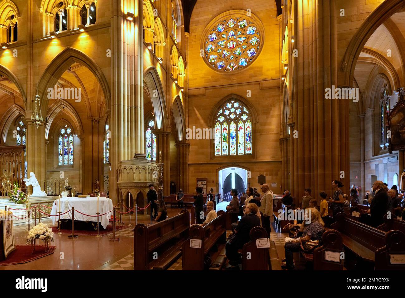 The coffin of Cardinal George Pell lays in state at St. Mary's ...