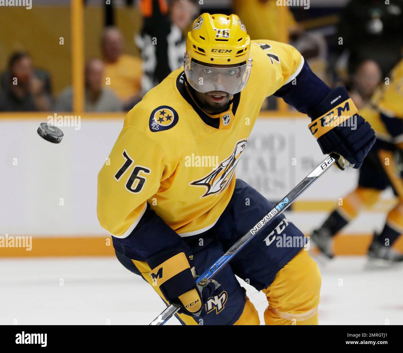 Nashville Predators defenseman P.K. Subban chases the puck during the ...