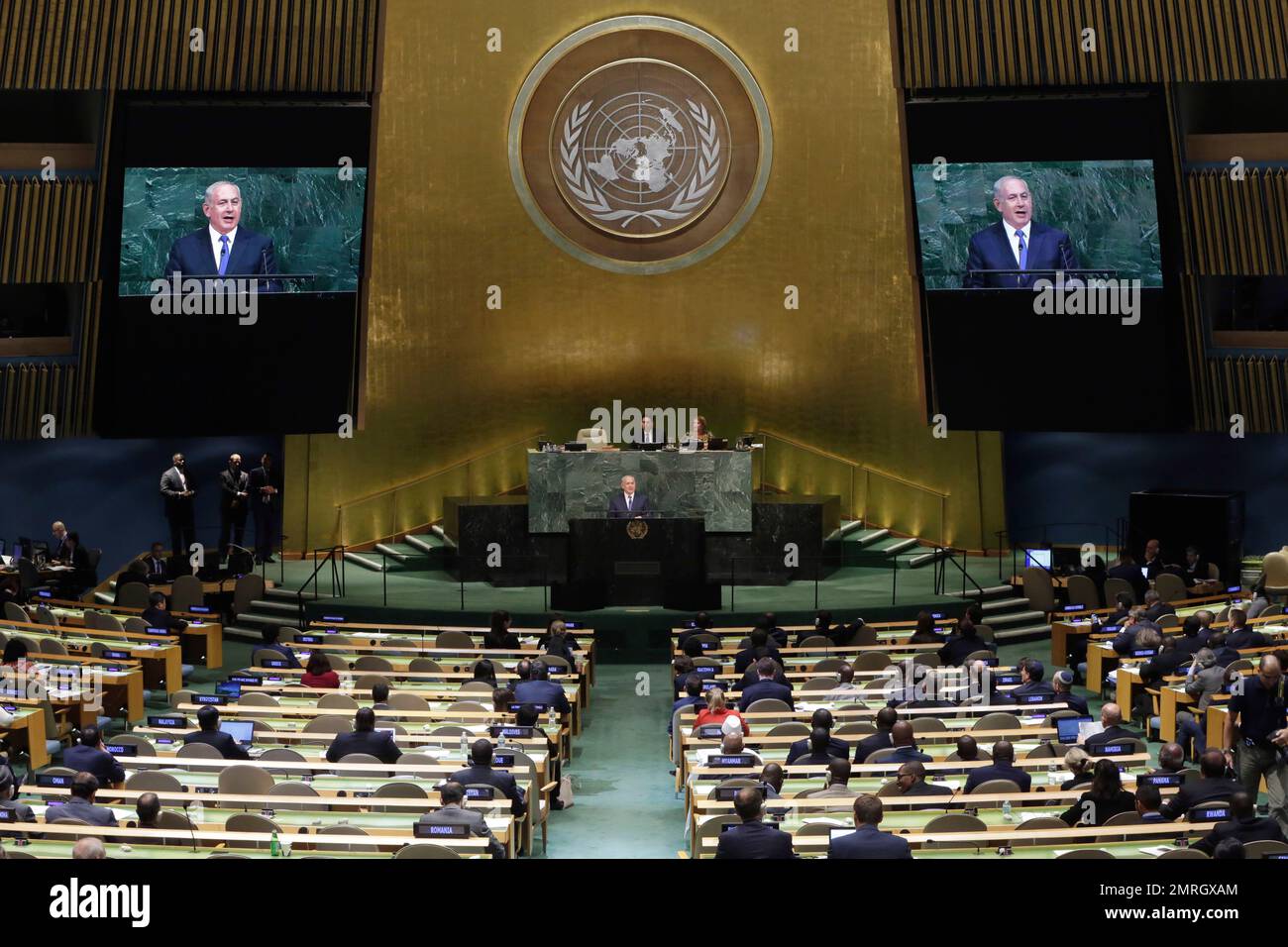 Prime Minister Benjamin Netanyahu of Israel addresses the 72nd session ...
