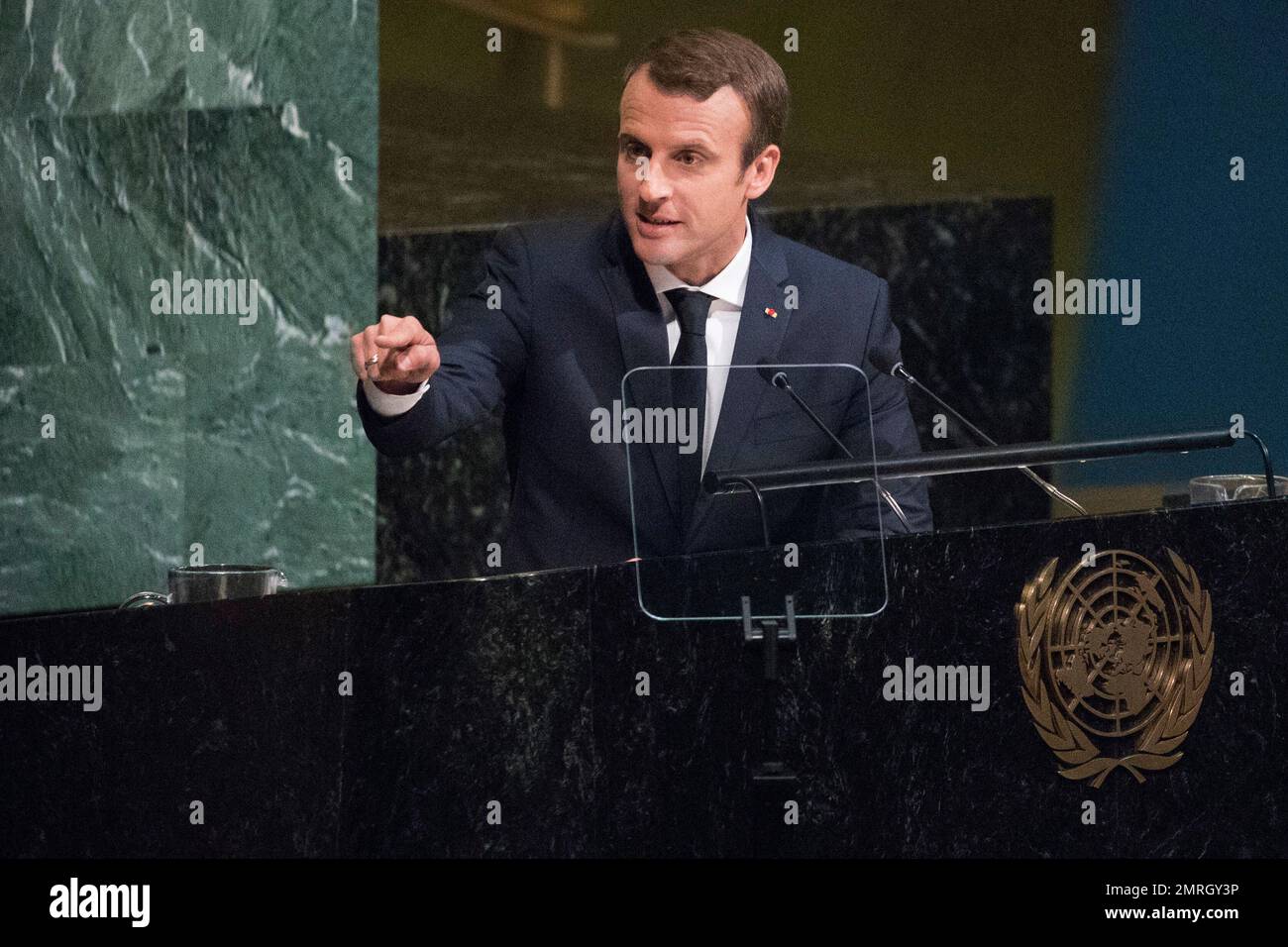 President Emmanuel Macron of France addresses the 72nd session of the ...