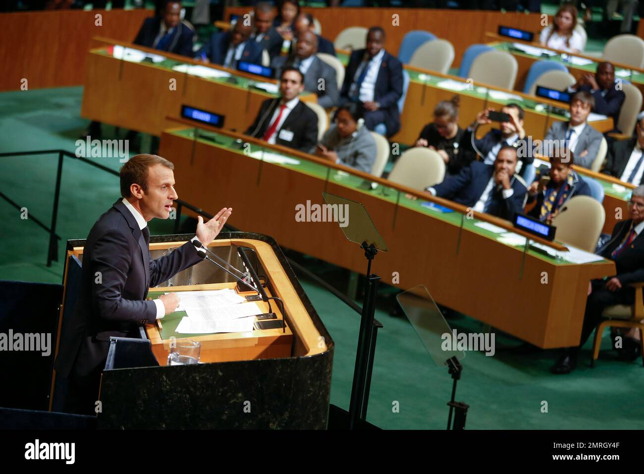 President Emmanuel Macron of France addresses the United Nations ...
