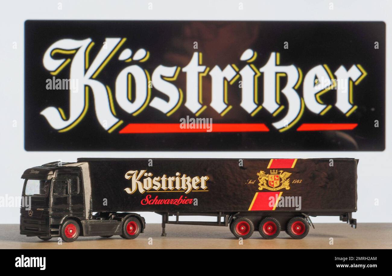 Germany. 01st Feb, 2023. In this photo illustration, a model of a beer ...