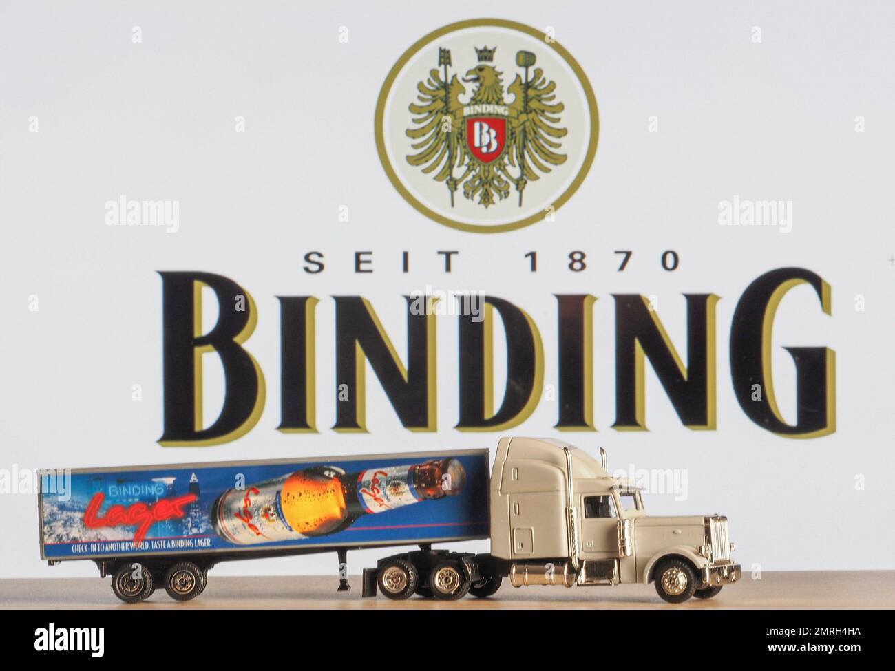 Germany. 01st Feb, 2023. In this photo illustration, a model of a truck ...