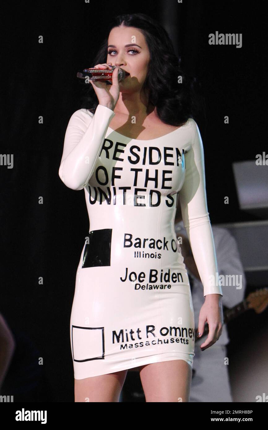 Wearing politically inspired outfits, Katy Perry performs live in ...