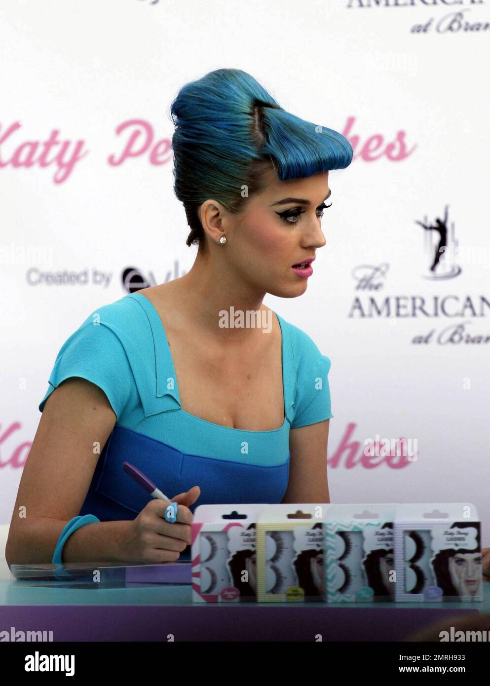 Katy Perry promotes her line of eyelashes during an event at the ...