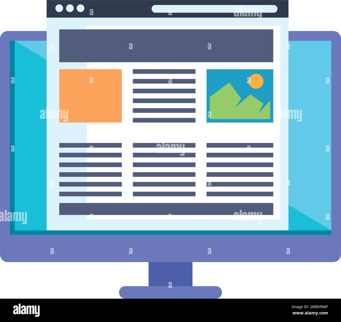 desktop with webpage template Stock Vector Image & Art - Alamy
