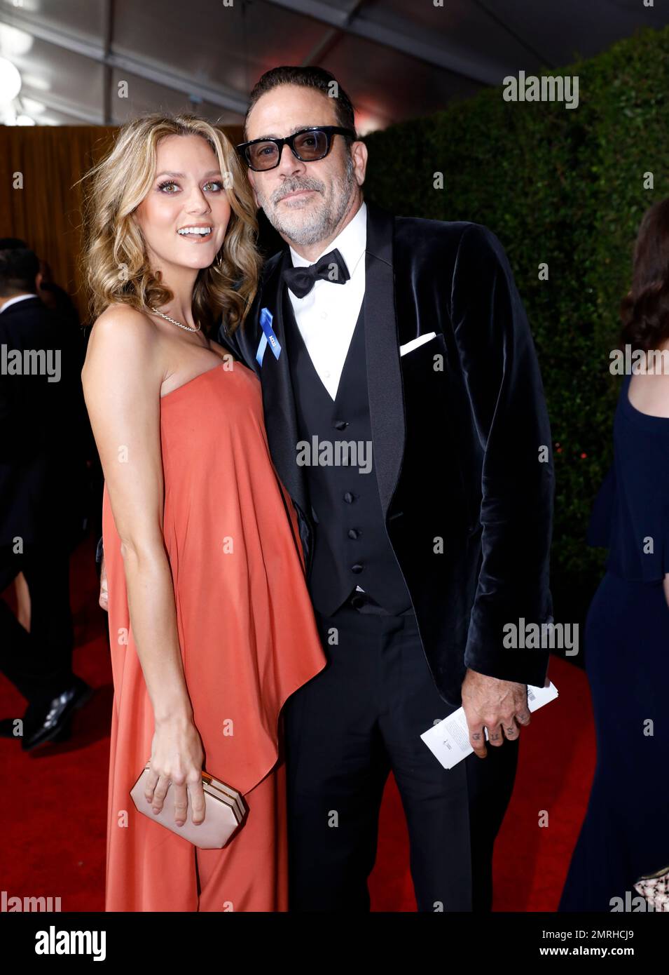 Hilarie Burton, left, and Jeffrey Dean Morgan arrive at the 69th ...