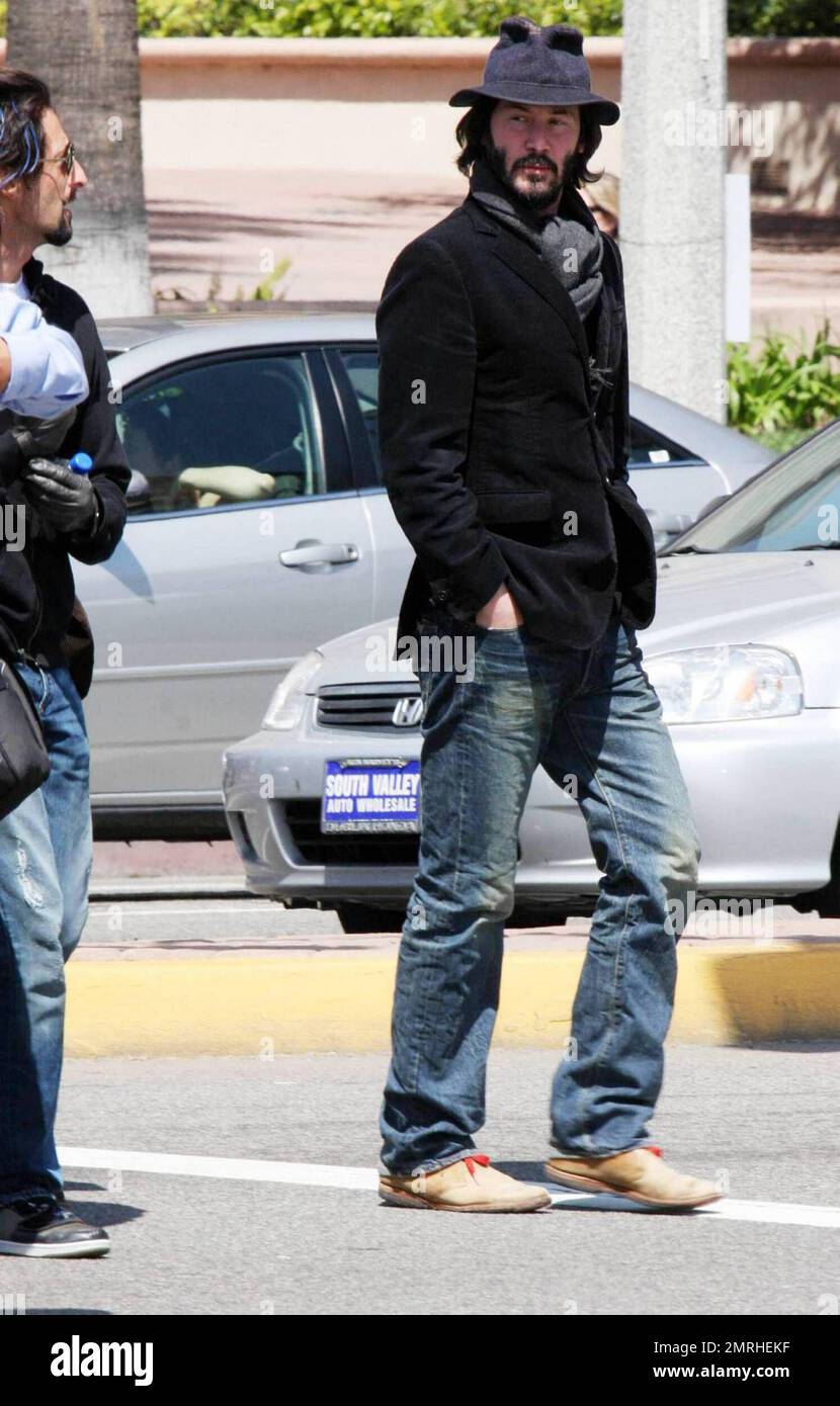 Exclusive!! A smiling Keanu Reeves and buddy Adrien Brody are seen out ...