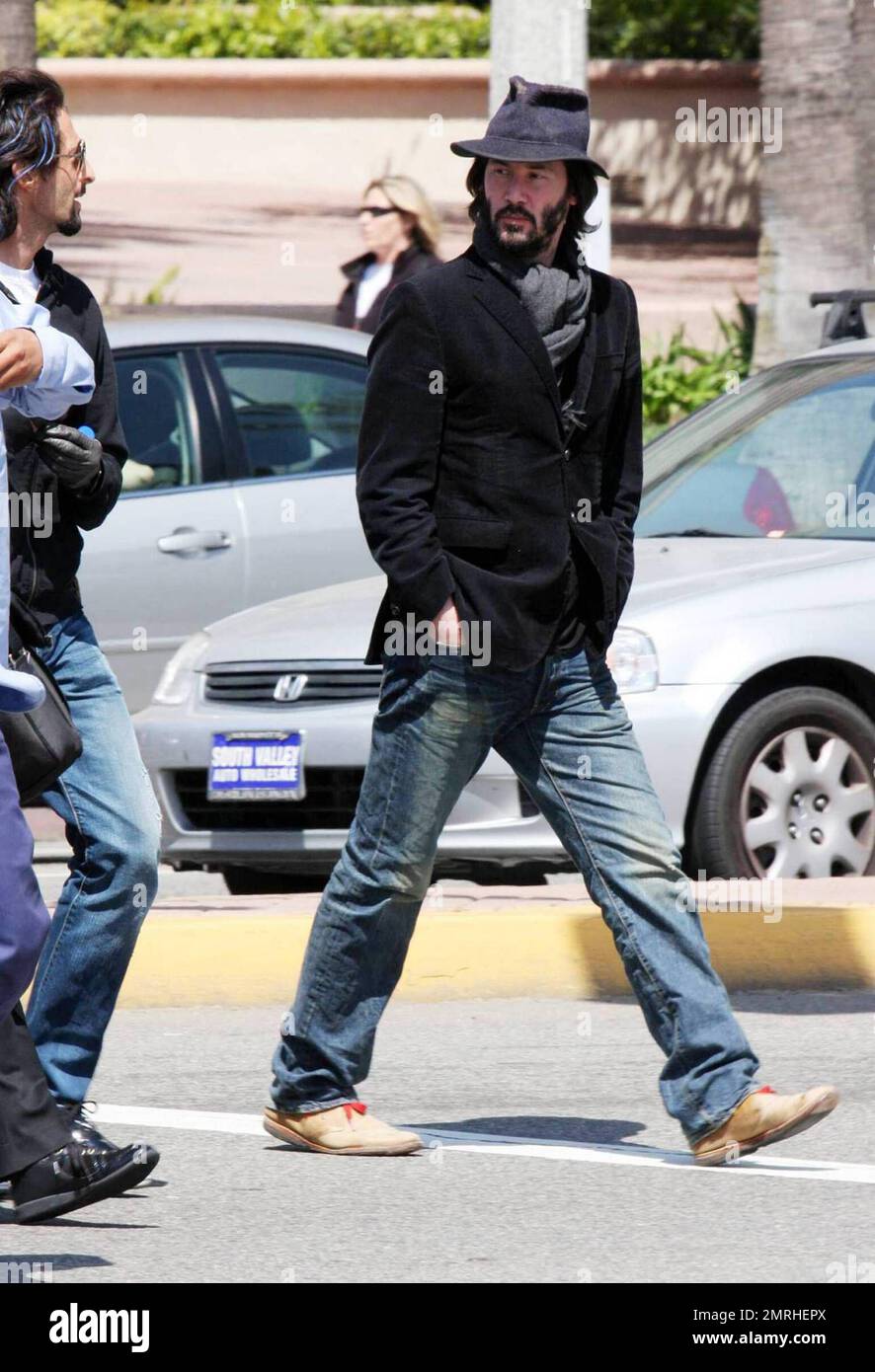 Exclusive!! A smiling Keanu Reeves and buddy Adrien Brody are seen out ...