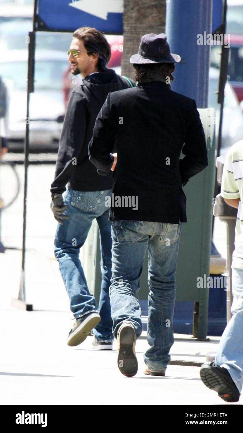 Exclusive!! A smiling Keanu Reeves and buddy Adrien Brody are seen out ...