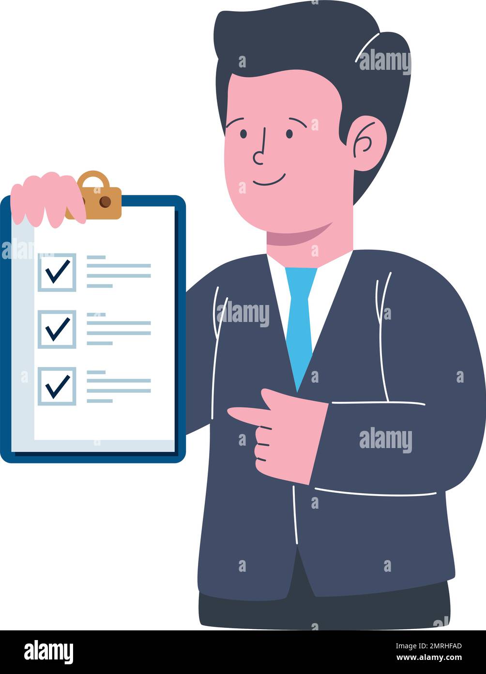 business man with checklist Stock Vector Image & Art - Alamy