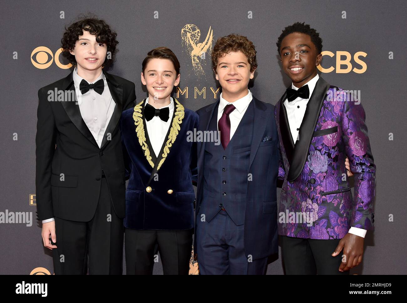 Finn Wolfhard, from left, Noah Schnapps, Gaten Matarazzo and Caleb McLaughlin arrive at the 69th ...