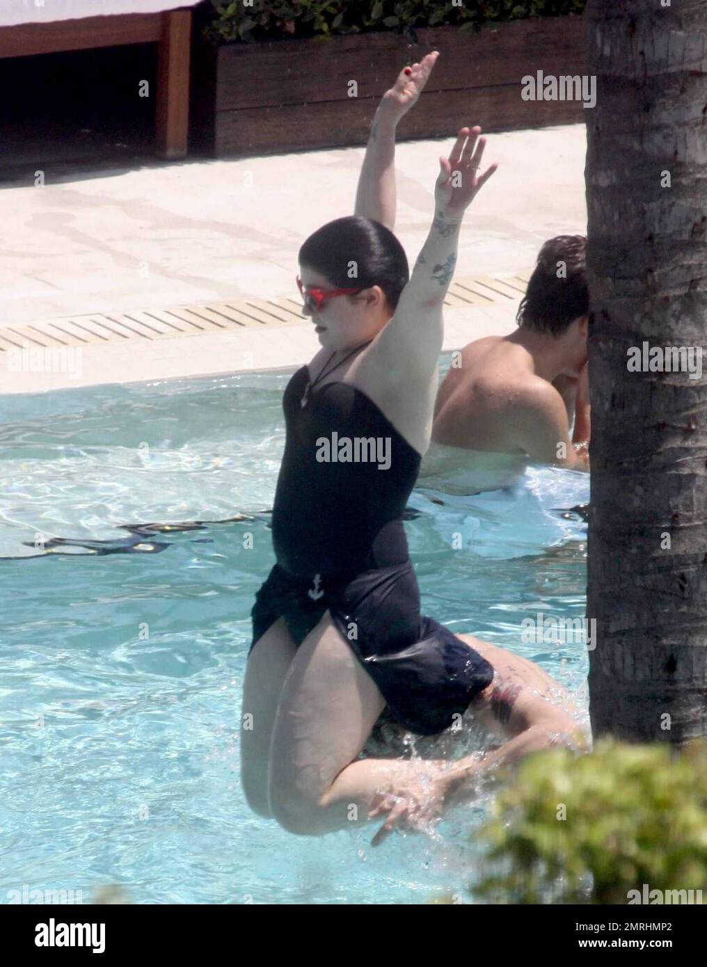 Kelly Osbourne and Luke Worrell make a splash in Miami. The couple ...