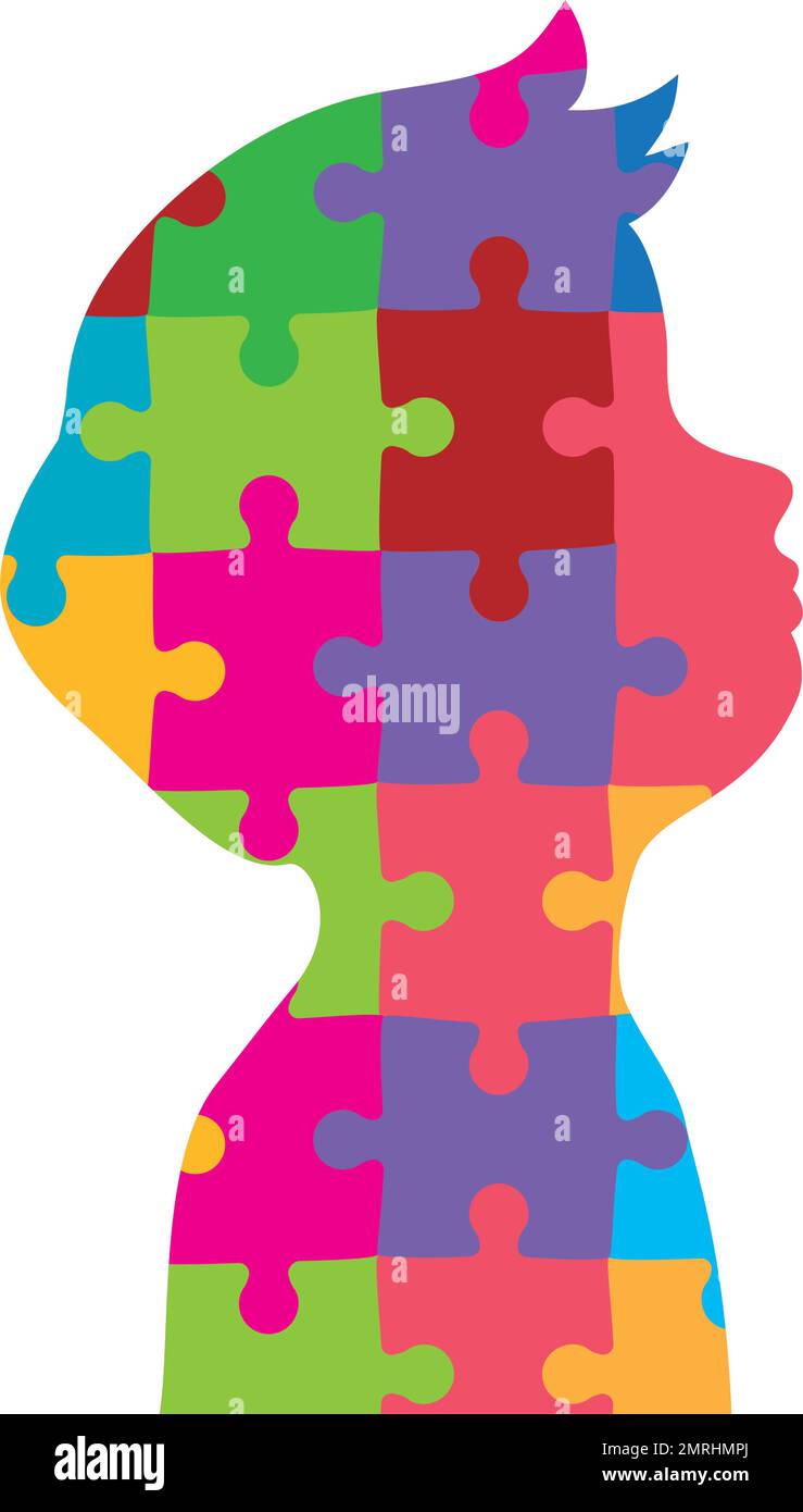 puzzle pieces forming boy Stock Vector Image & Art - Alamy