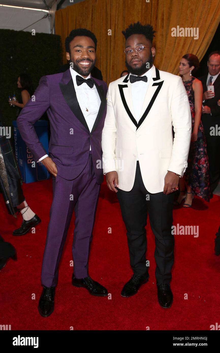 Donald Glover, left, and Stephen Glover arrive at the 69th Primetime ...