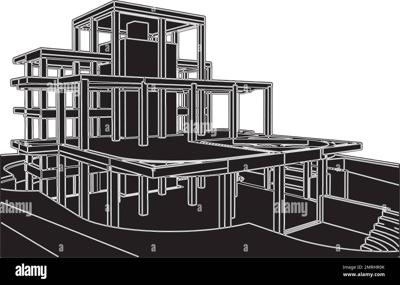 Abstract Construction Structure Vector. Illustration Isolated On White ...