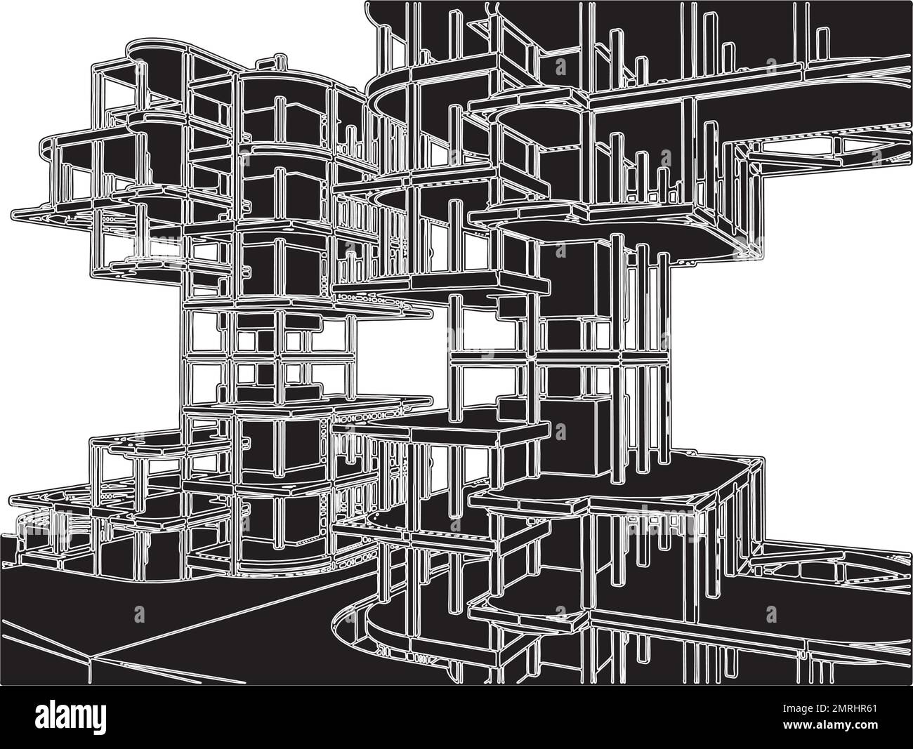 Abstract Construction Structure Vector. Illustration Isolated On White ...