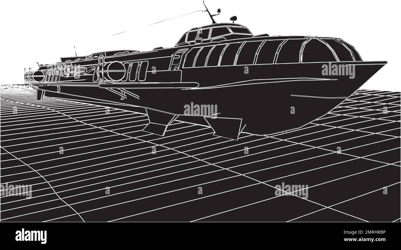 Hydrofoil Speedboat Vector Stock Vector Image & Art - Alamy