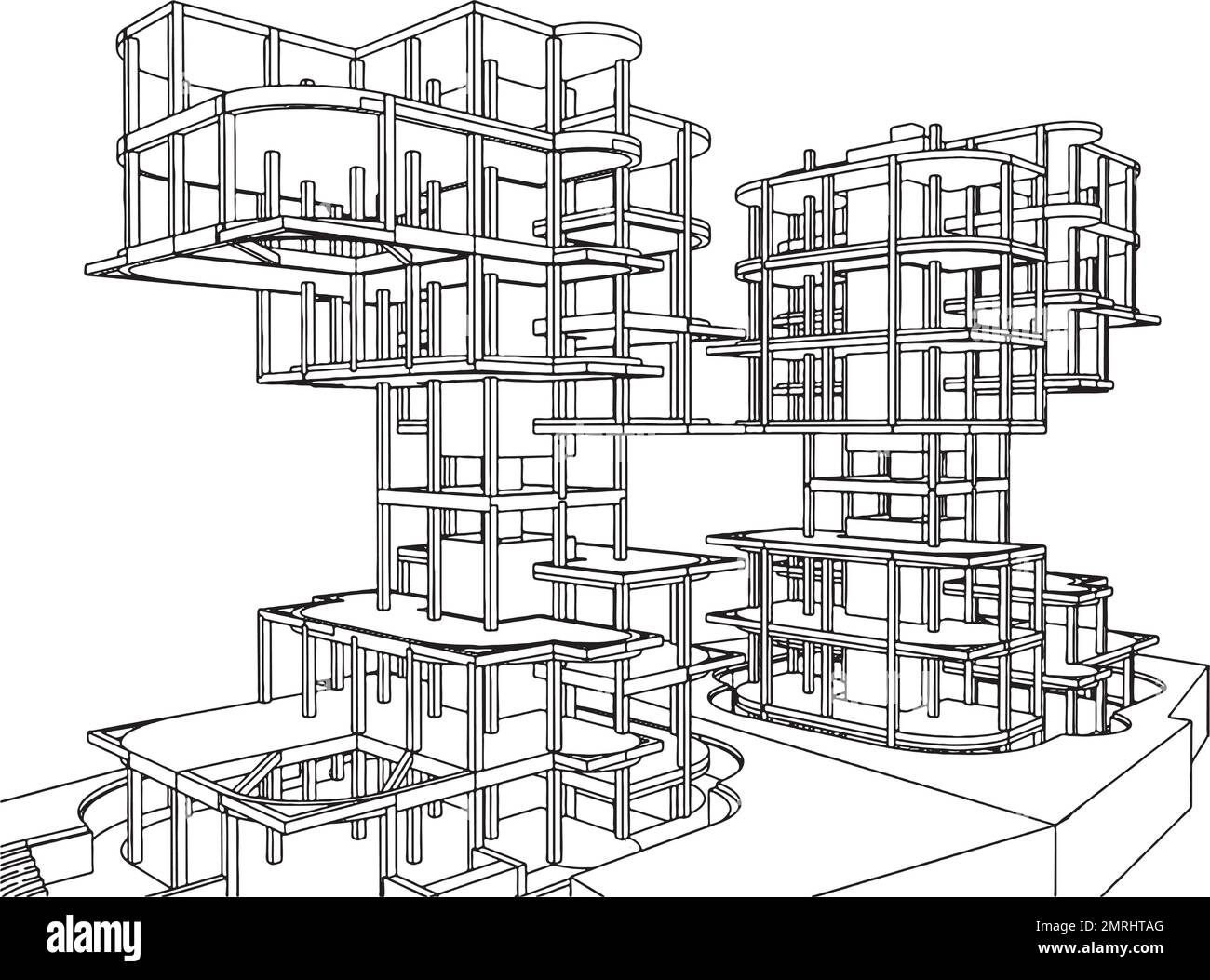 Abstract Construction Structure Vector. Illustration Isolated On White ...