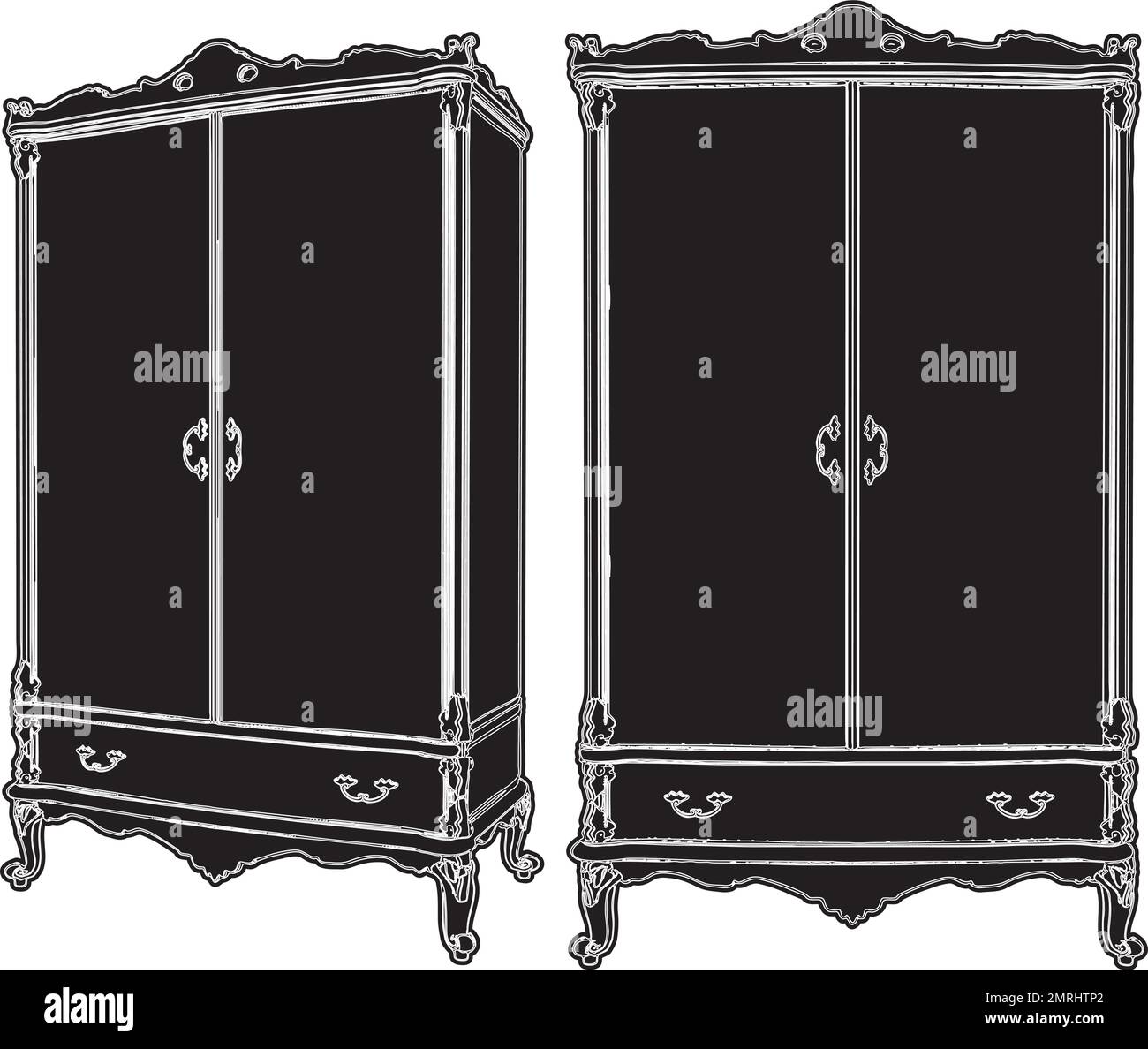 Clothes white cupboard bedroom Stock Vector Images - Alamy