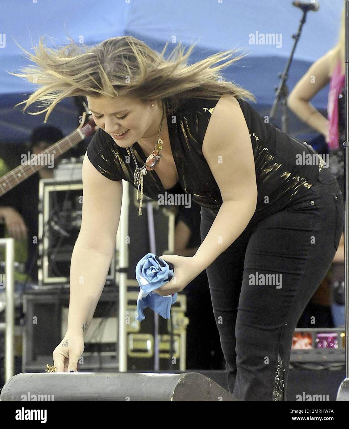 Kelly Clarkson performs live on the Central Park Summer Stage as part ...