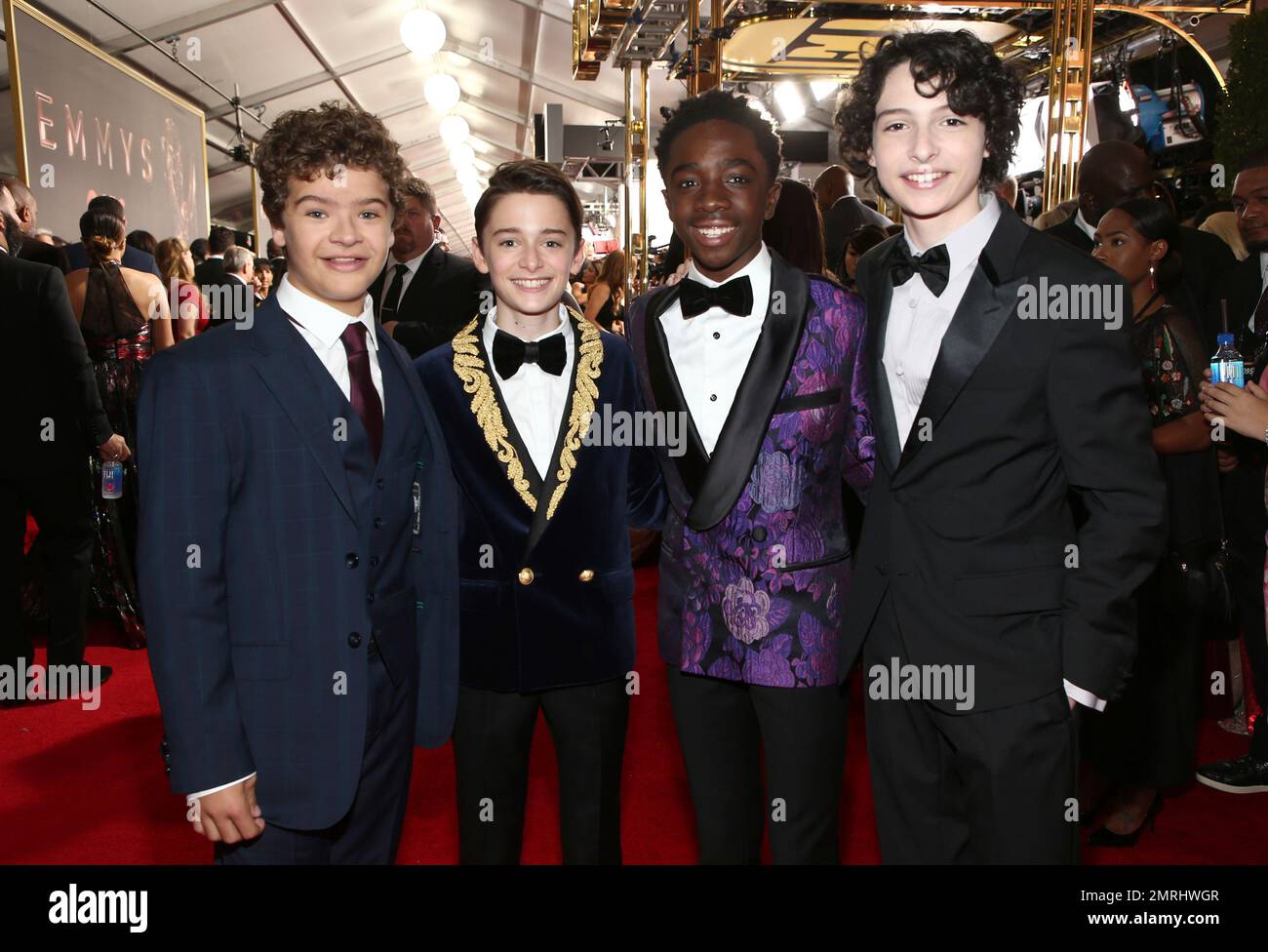 Finn Wolfhard, from left, Noah Schnapp, Gaten Matarazzo, and Caleb McLaughlin arrive at the 69th ...
