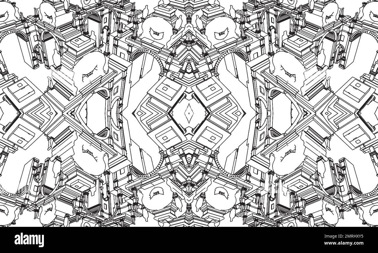 Abstract Eclectic Building Construction Vector Stock Vector Image & Art ...