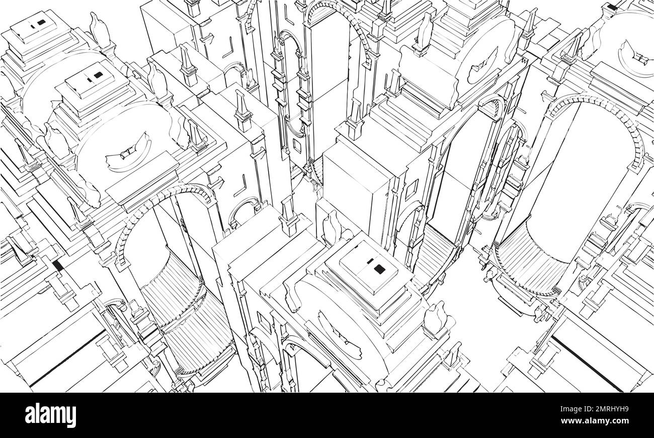 Abstract Eclectic Building Construction Vector Stock Vector Image & Art ...