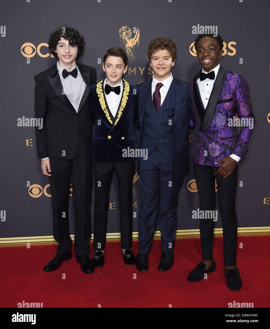 Finn Wolfhard, from left, Noah Schnapp, Gaten Matarazzo and Caleb McLaughlin arrive at the 69th ...