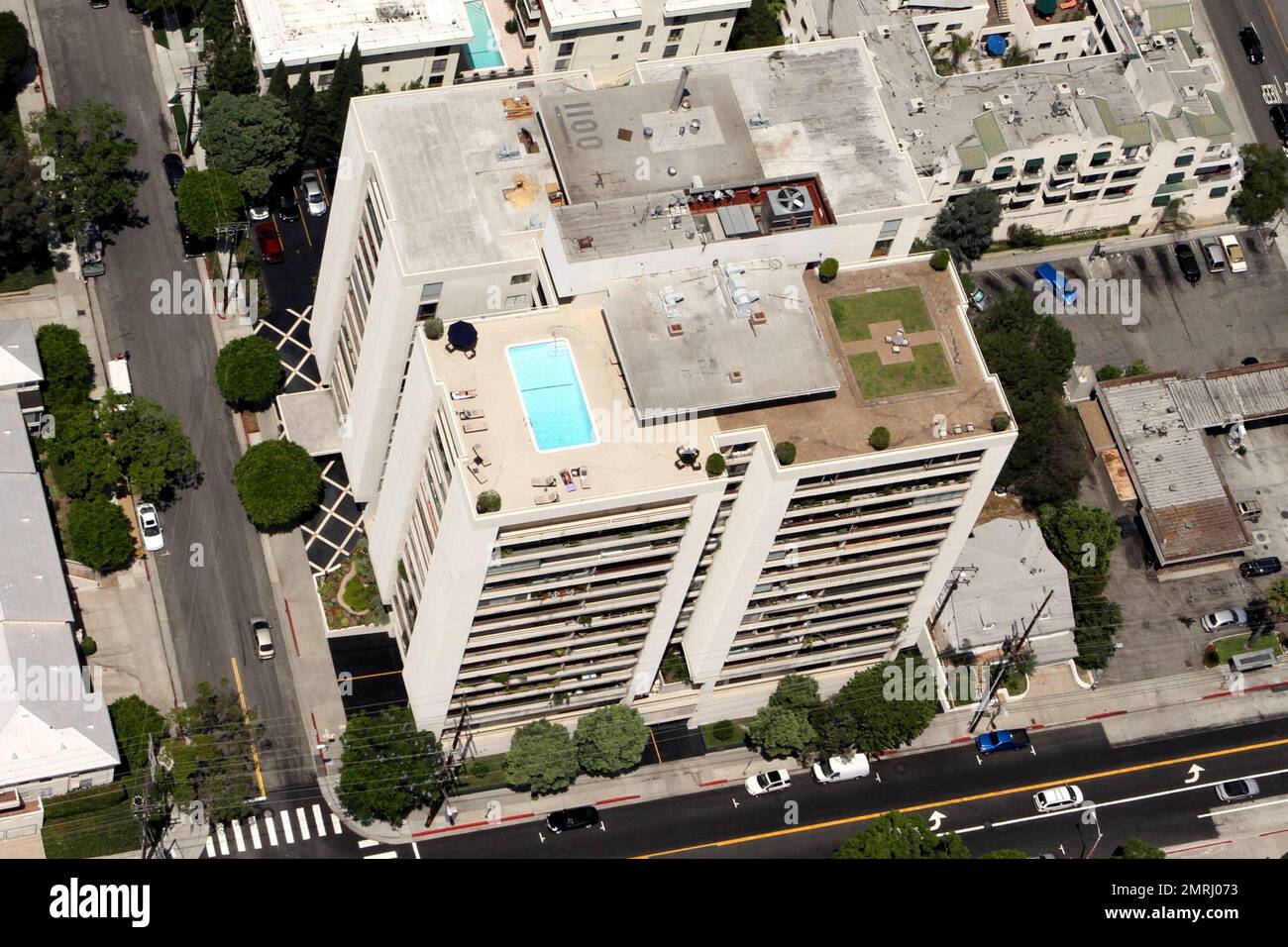 Aerial views of Kelly Osbourne's luxury condo building, which is the ...