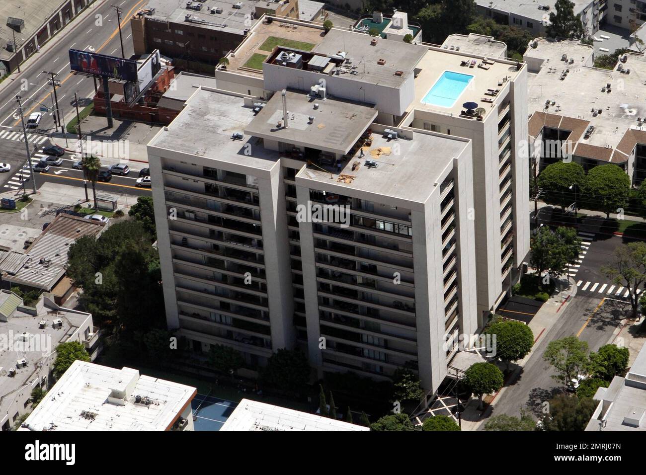 Aerial views of Kelly Osbourne's luxury condo building, which is the ...