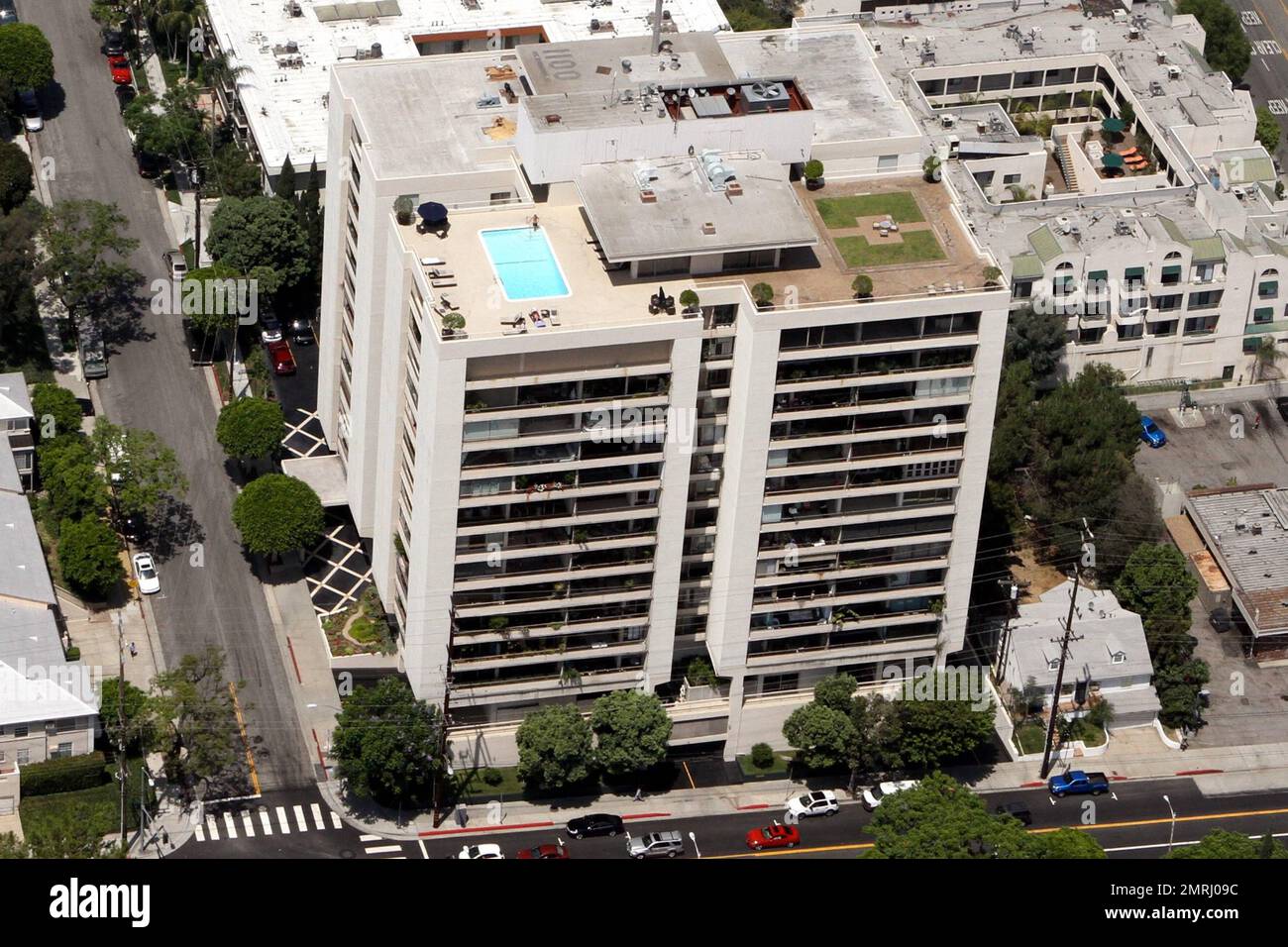 Aerial views of Kelly Osbourne's luxury condo building, which is the ...
