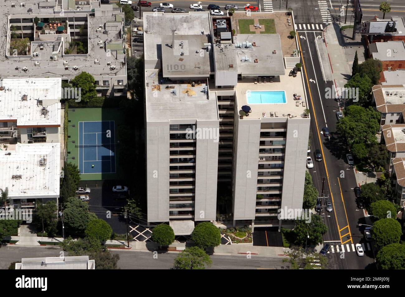 Aerial views of Kelly Osbourne's luxury condo building, which is the ...
