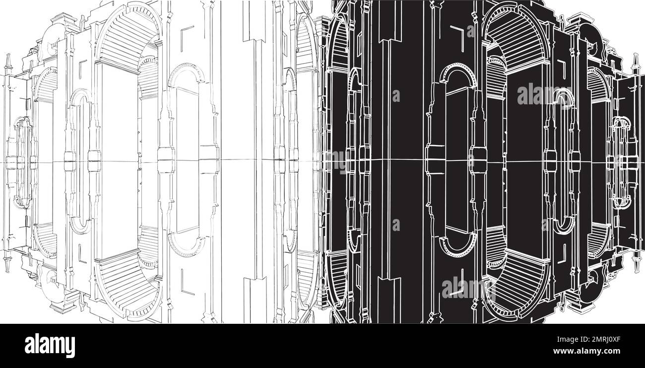 Abstract Eclectic Building Construction Vector Stock Vector Image & Art ...