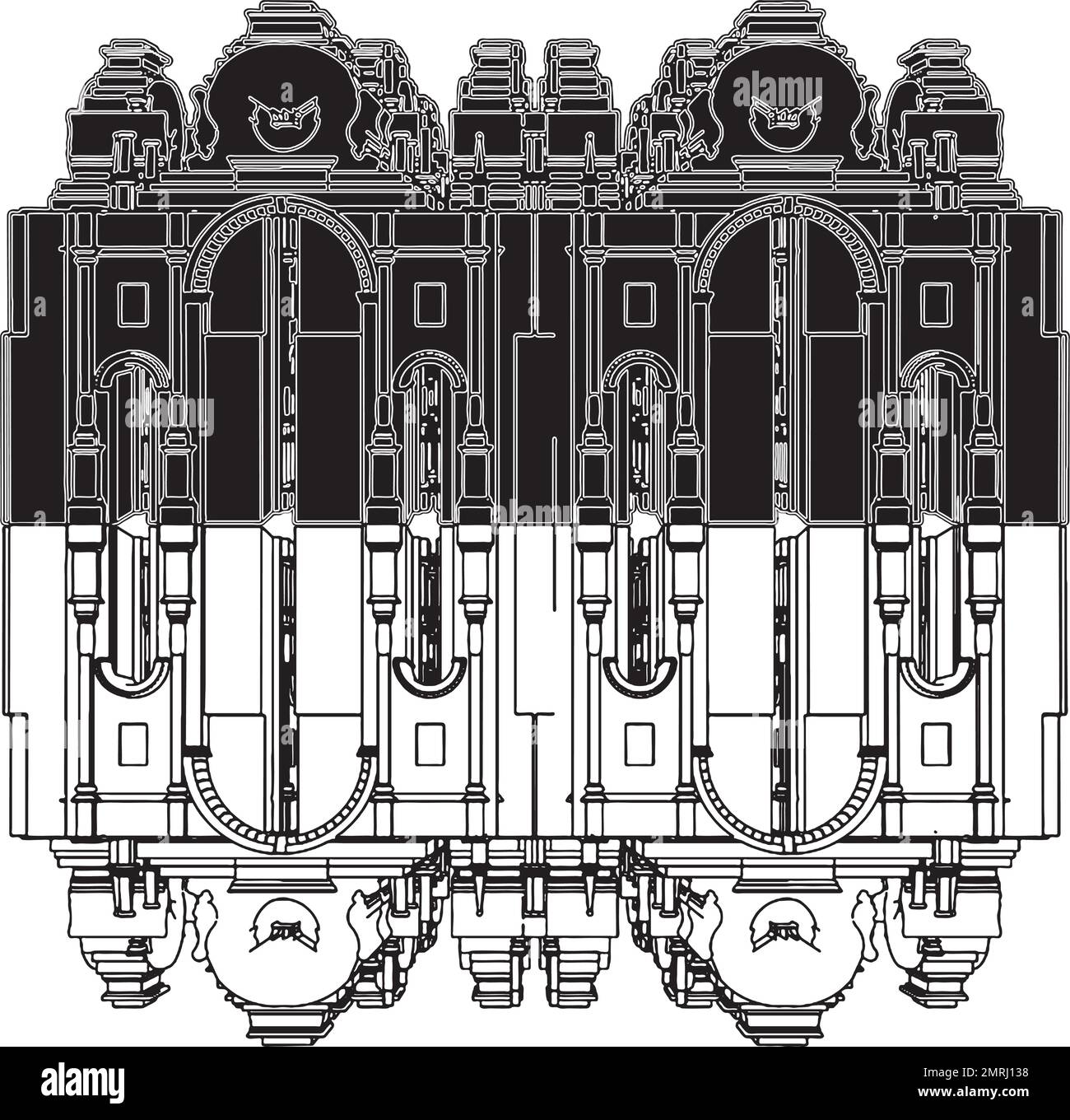 Abstract Eclectic Building Construction Vector Stock Vector Image & Art ...