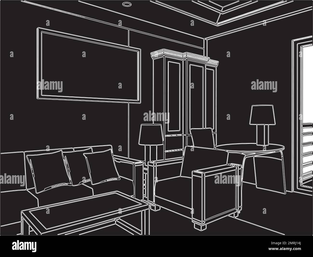 Modern Living Room Vector Stock Vector Image & Art - Alamy