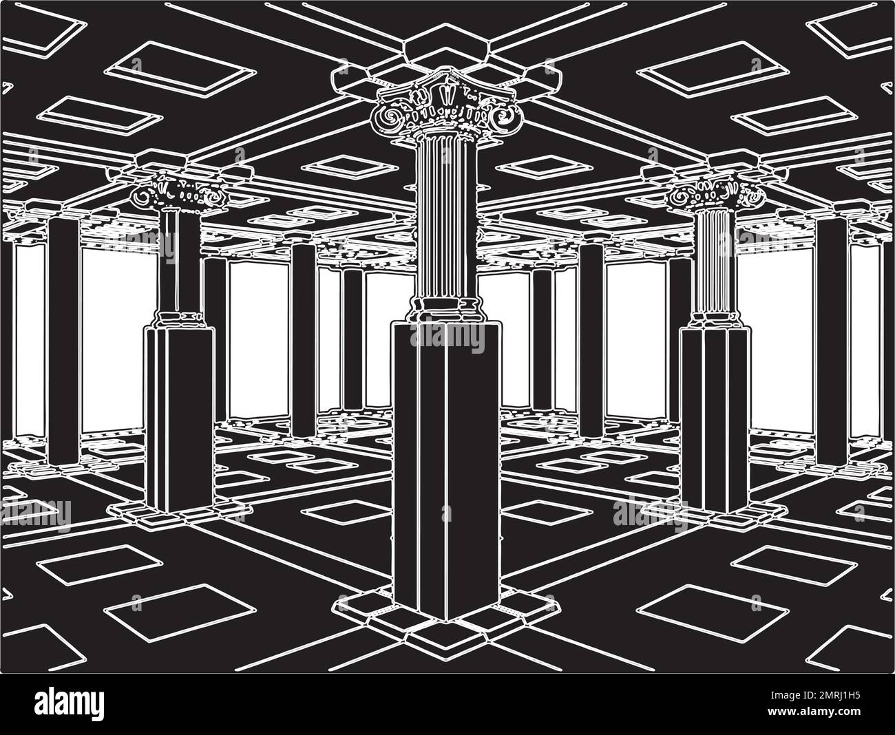 Interior With Antique Columns Vector Stock Vector Image & Art - Alamy