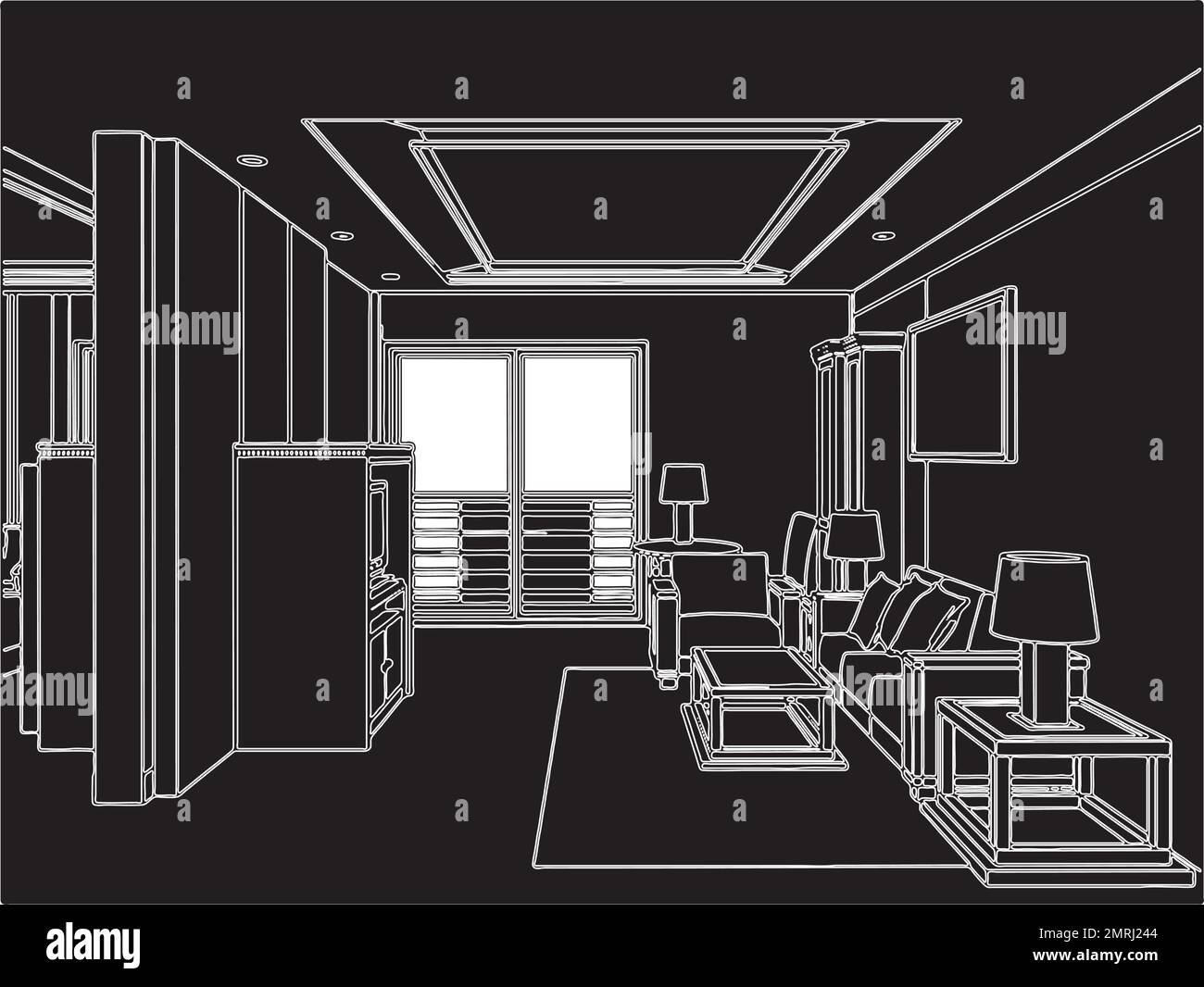 Modern Living Room Vector Stock Vector Image & Art - Alamy