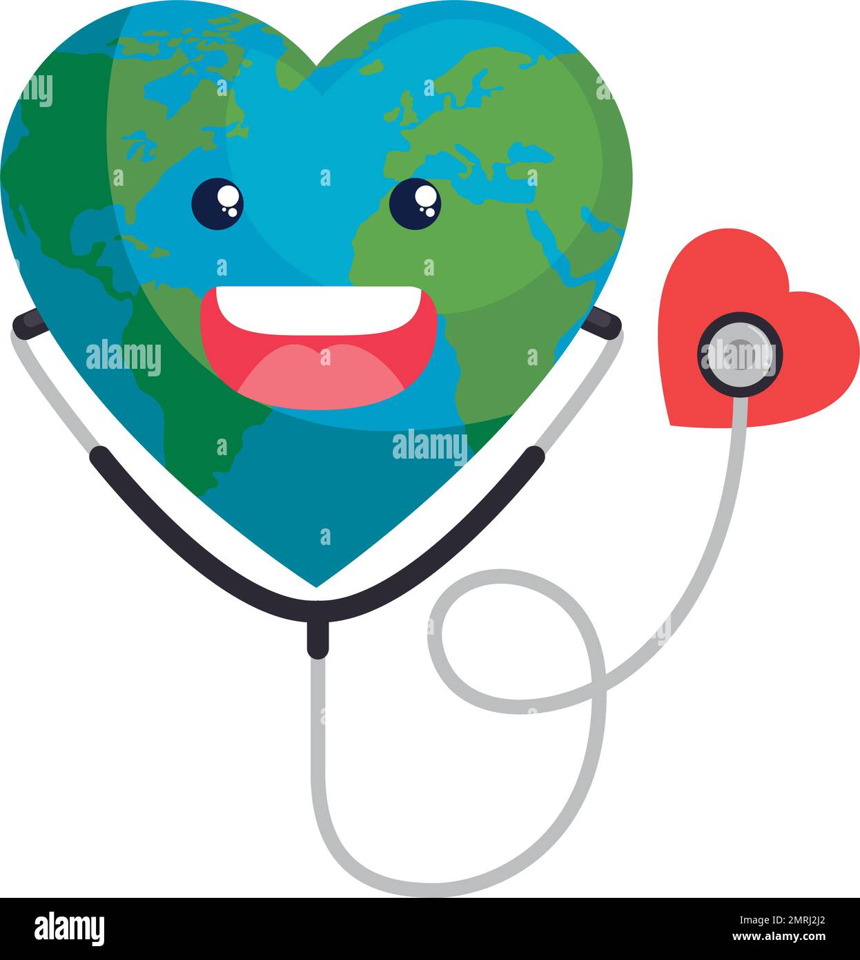 earth heart with stethoscope Stock Vector Image & Art - Alamy