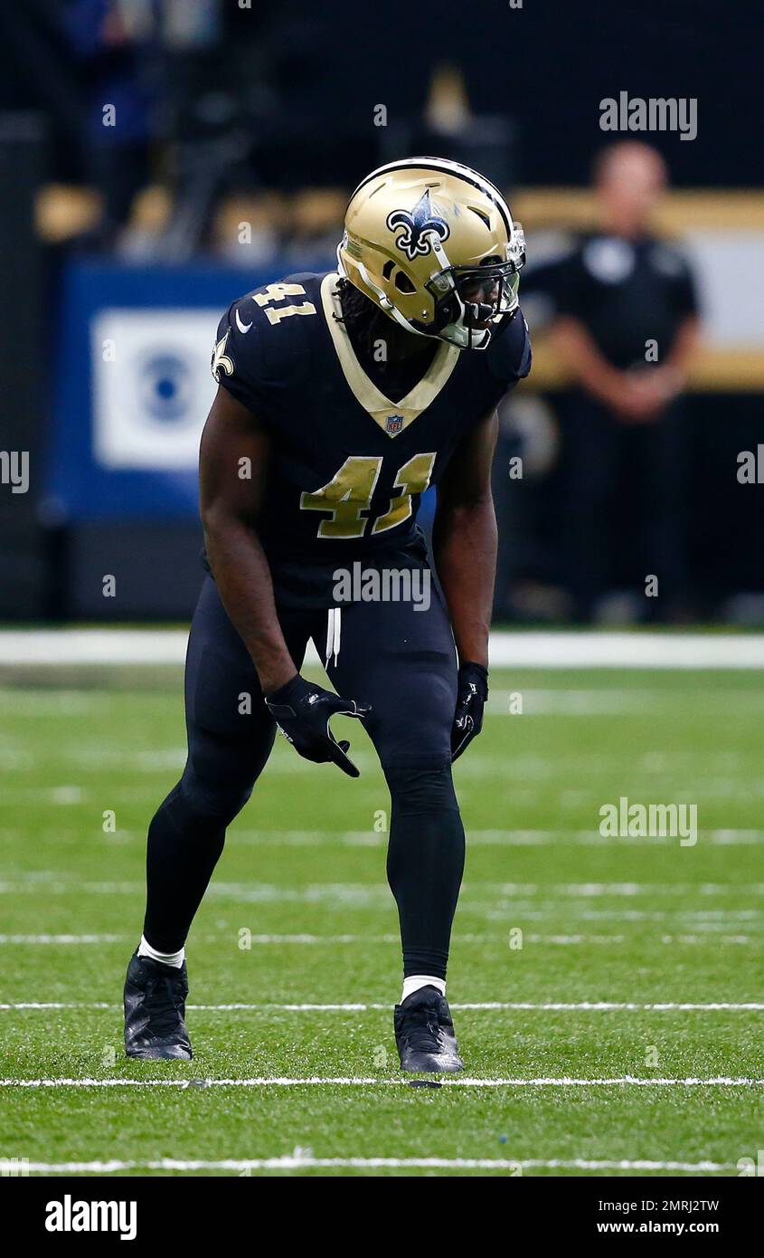 New Orleans Saints running back Alvin Kamara (41) lines up for a play ...