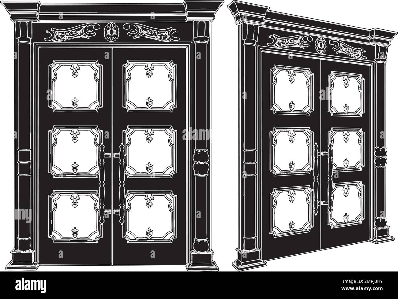 Front door window arch Stock Vector Images - Alamy