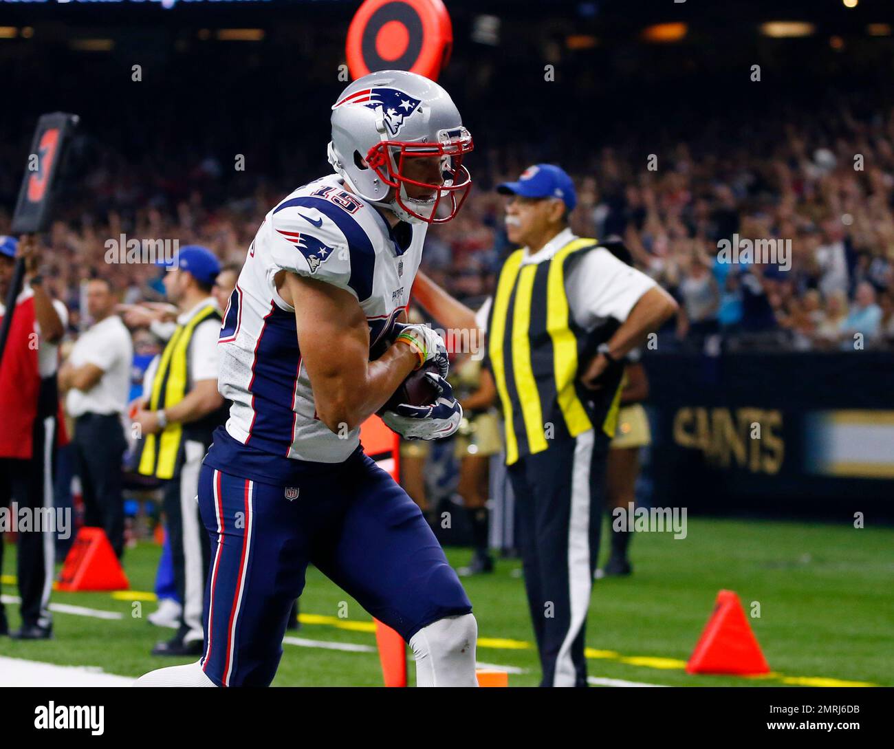 New England Patriots wide receiver Chris Hogan (15) scores a touchdown ...