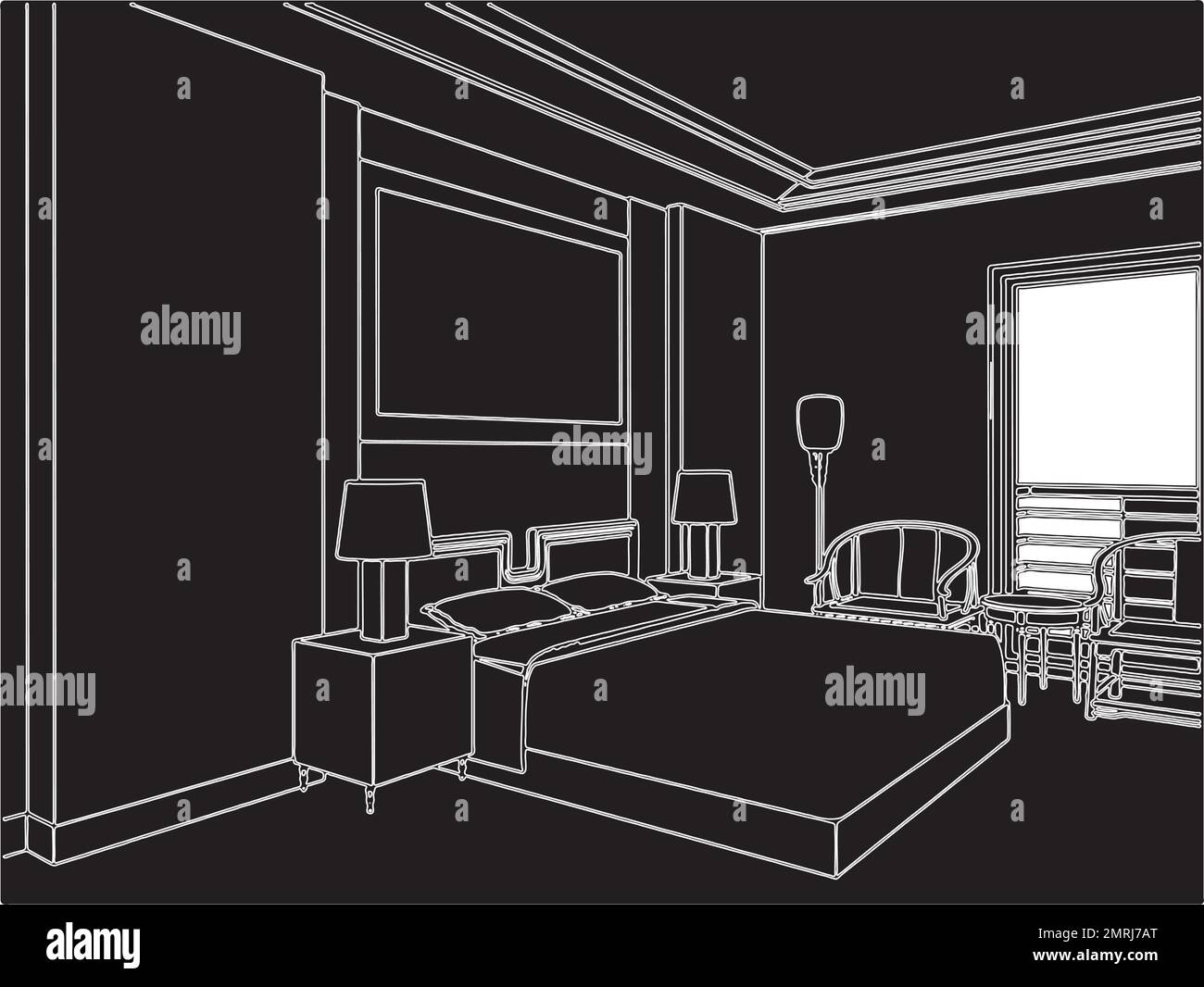 Modern Bedroom Vector Stock Vector Image & Art - Alamy