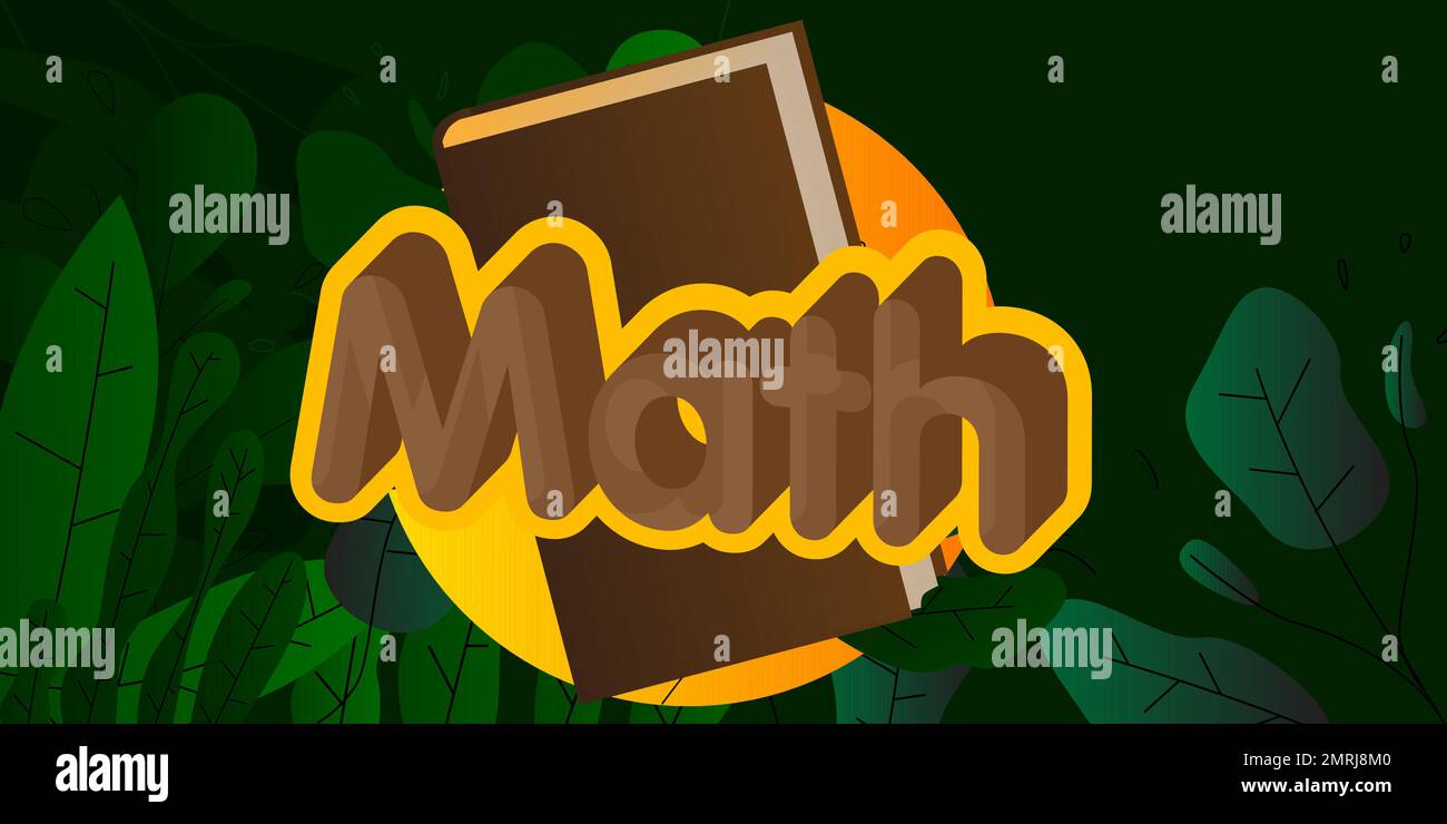 Math word on a book, cartoon vector illustration Stock Vector Image ...