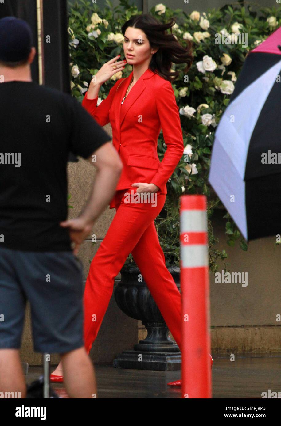 Kendall Jenner doing a photo shoot in downtown Los Angeles, CA. 5th ...